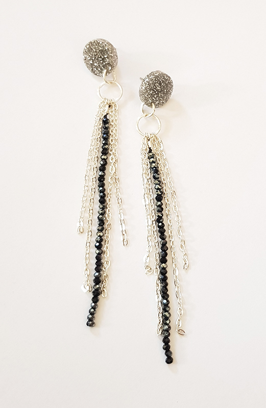 Silver fringe studs – Elka Belka – Hand made Jewlery